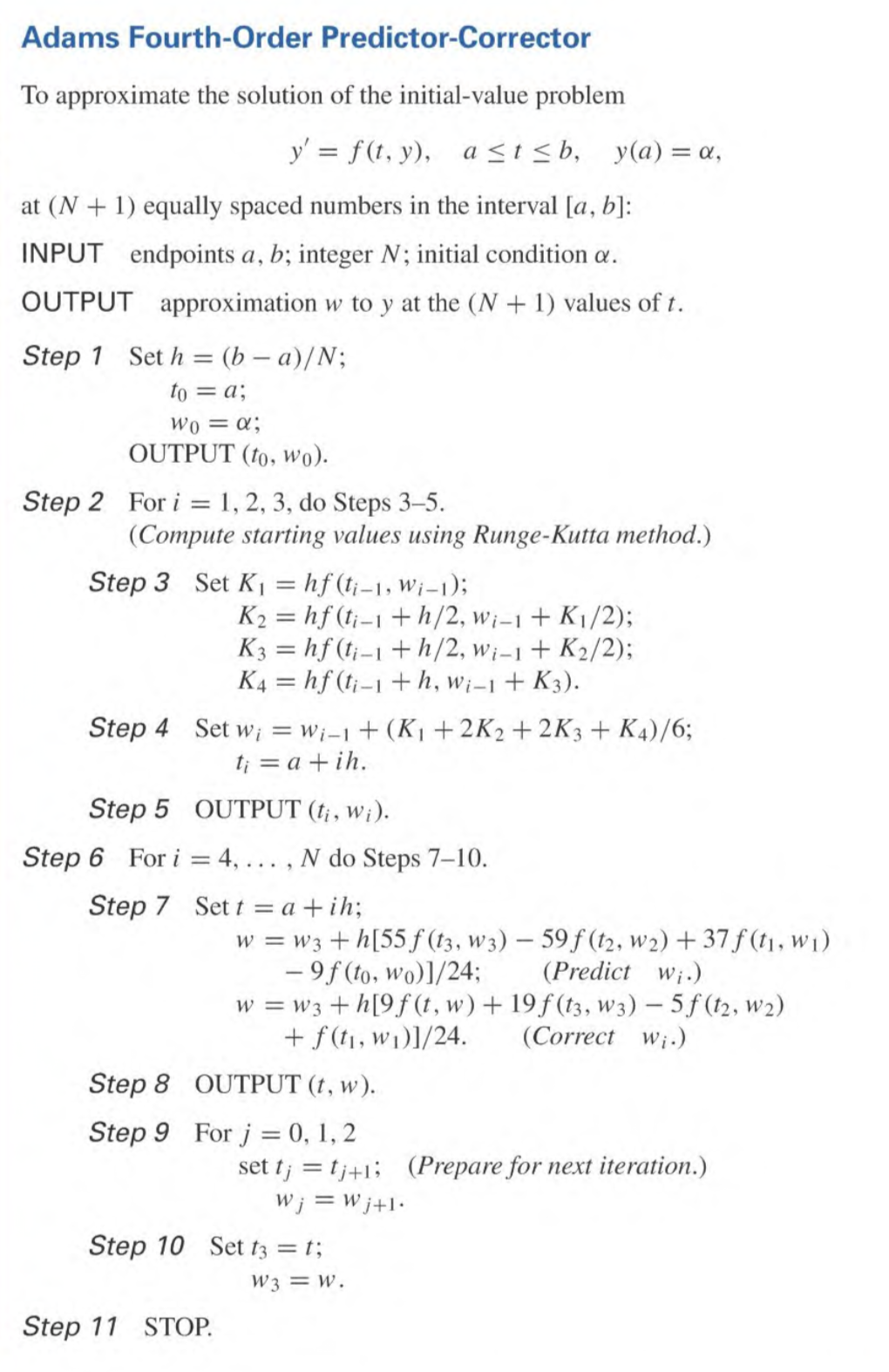 Solved Adams Fourth-Order Predictor-Corrector To approximate | Chegg.com