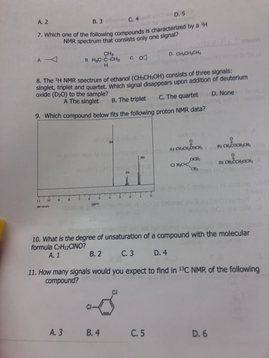Solved D. 5 A. 2 B. 3 C. 4 one of the following compounds is | Chegg.com
