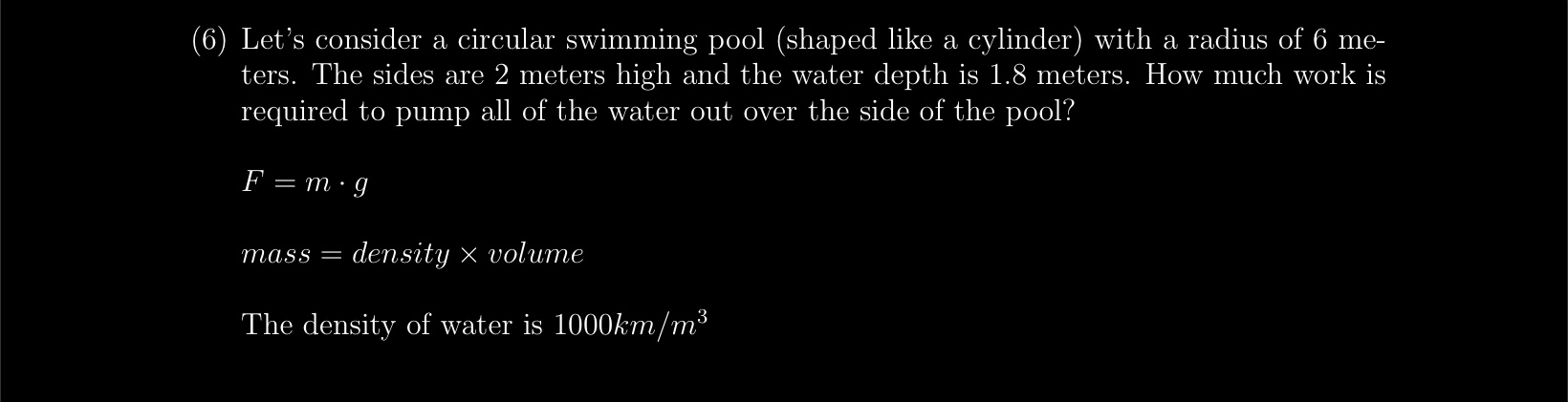 6) Let's consider a circular swimming pool (shaped | Chegg.com