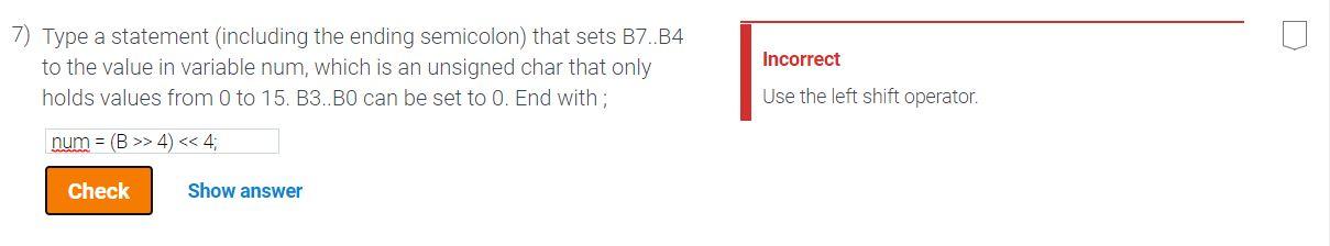 Solved 7) Type a statement (including the ending semicolon) | Chegg.com
