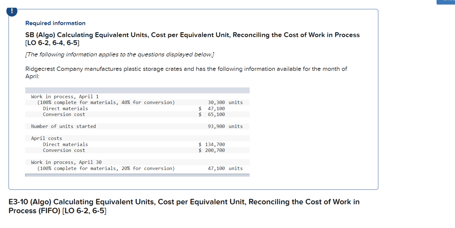 Solved ! Required information SB (Algo) Calculating | Chegg.com