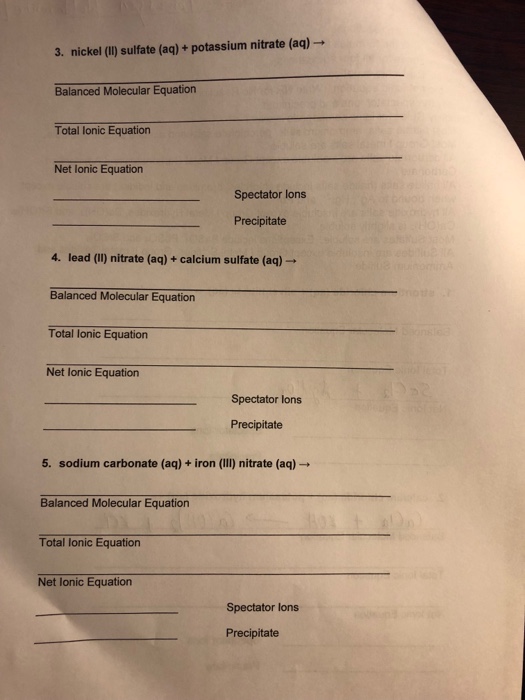 Solved Balanced molecular equation Total ionic | Chegg.com