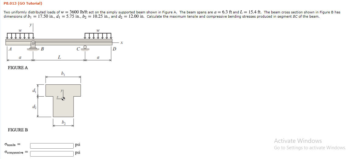 Solved P8.013 (GO Tutorial) Two uniformly distributed loads | Chegg.com