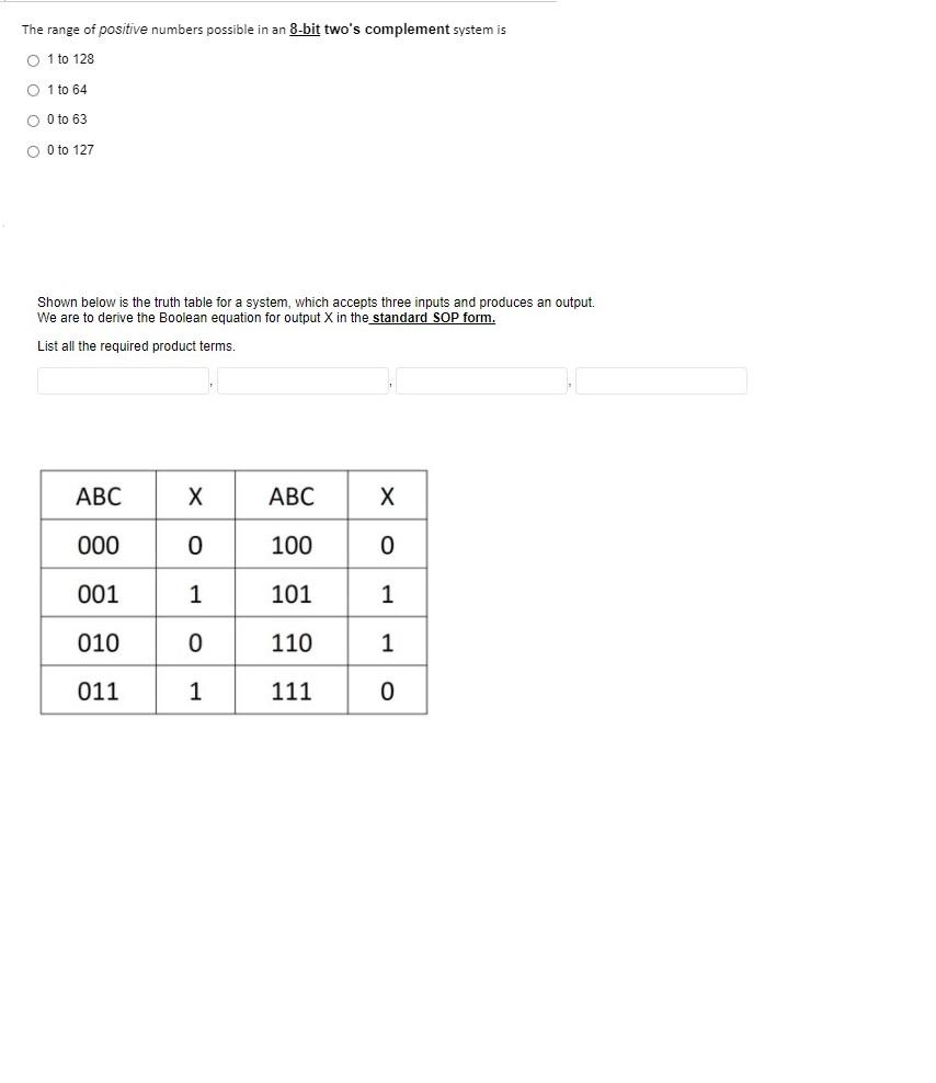 Solved The range of positive numbers possible in an 8-bit | Chegg.com