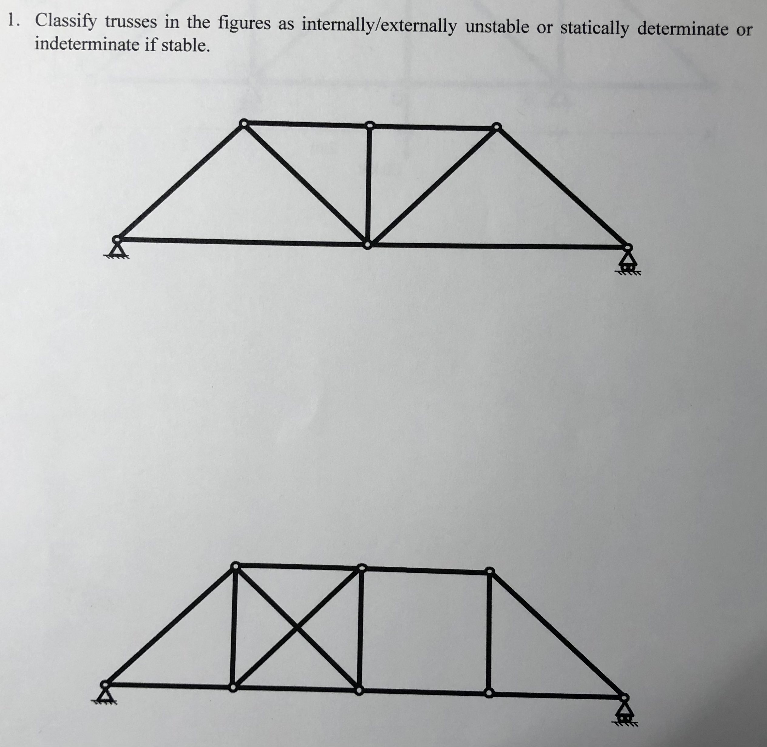 Solved Classify trusses in the figures as | Chegg.com