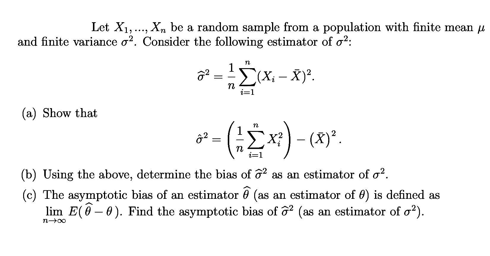 Solved Let X1,…,Xn be a random sample from a population with | Chegg.com