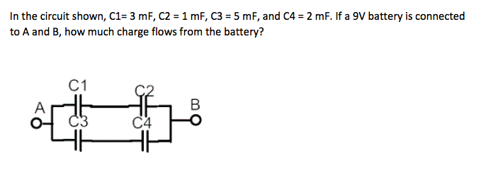 Solved In the circuit shown, C1= 3 mF, C2 = 1 mF, C3 = 5 mF, | Chegg.com
