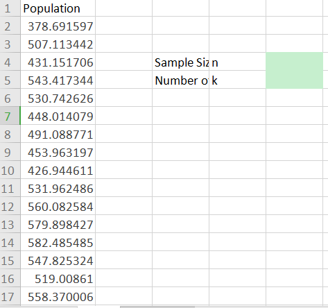 Solved Using the “Repeated Sampling.xlsm" data file posted | Chegg.com