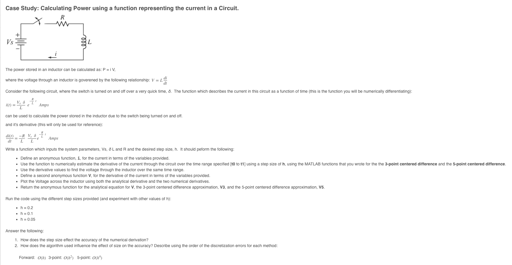 Solved Case Study: Calculating Power using a function | Chegg.com