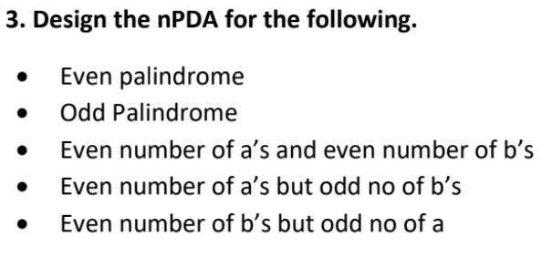 Solved 3 Design The Npda For The Following Even