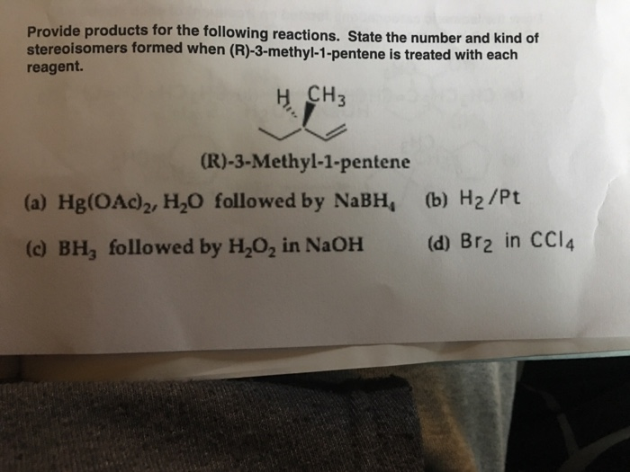 Solved Provide products for the following reactions. State | Chegg.com