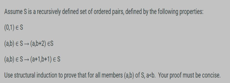 Solved Assume S is a recursively defined set of ordered | Chegg.com