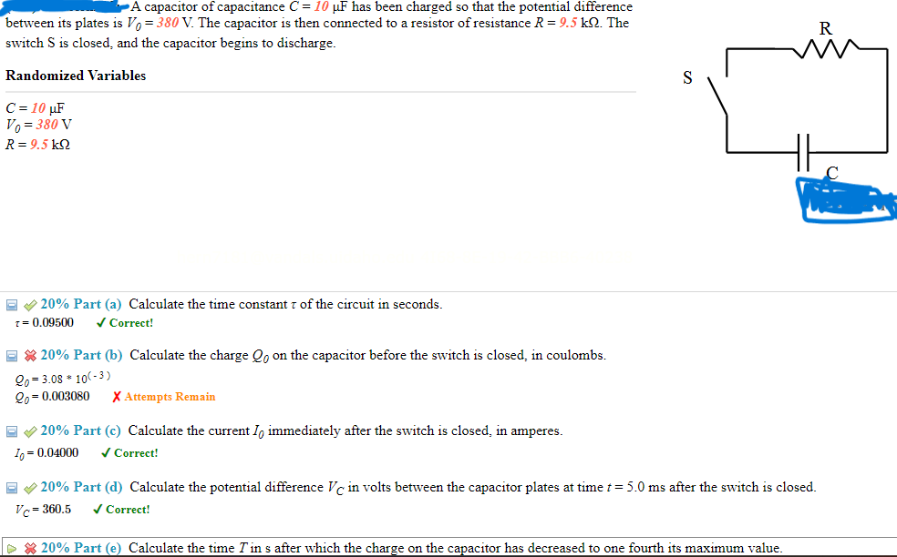 Solved A capacitor of capacitance C = 10 μF has been charged | Chegg.com