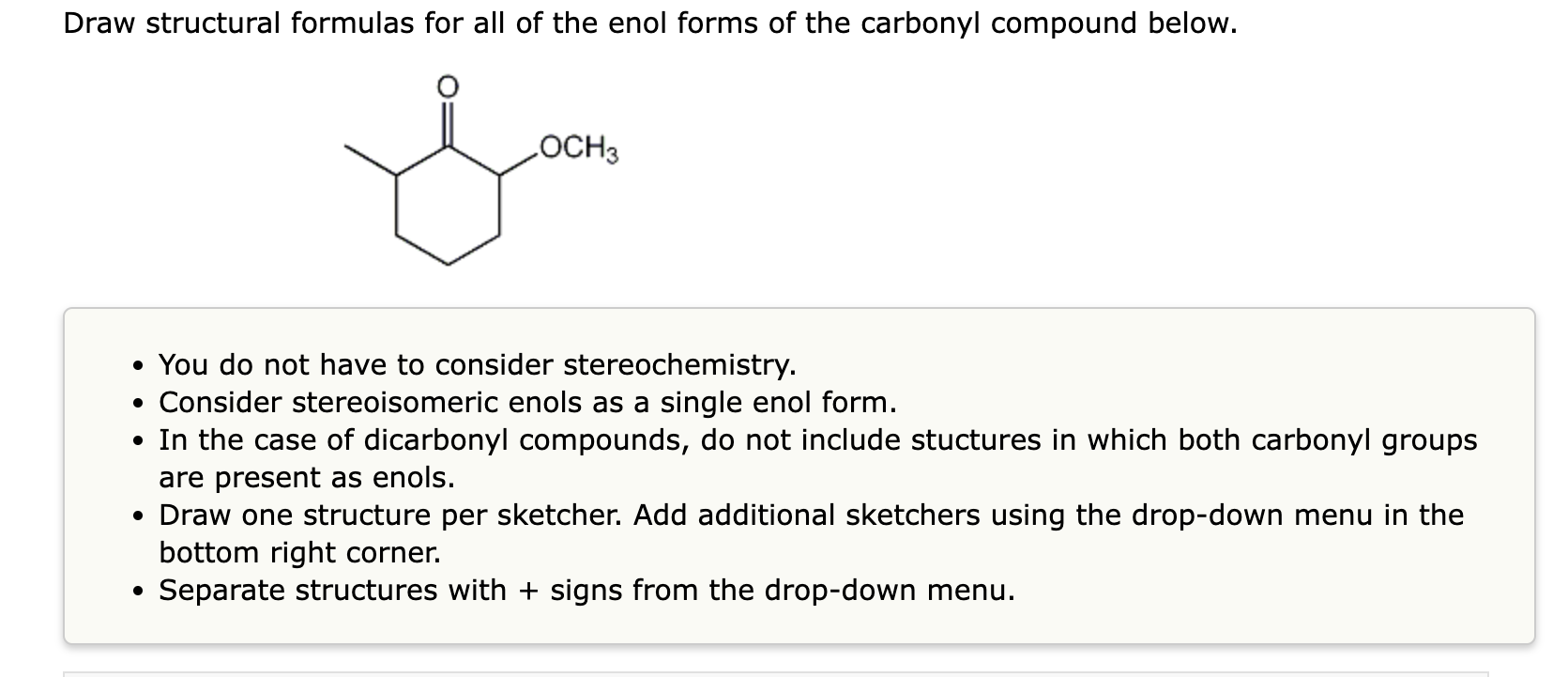 Solved Draw structural formulas for all of the enol forms of | Chegg.com