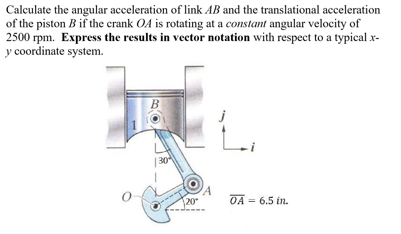 Solved Calculate the angular acceleration of link AB and the | Chegg.com