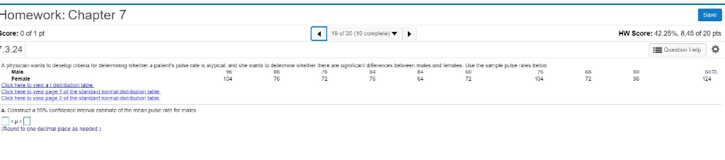 Solved omework: Chapter 7 Save core:0 of 1 pt HW Score: | Chegg.com