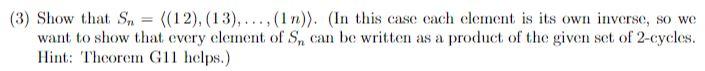Solved THEOREM G11: i) If (1)=σ1...σt is a product of | Chegg.com