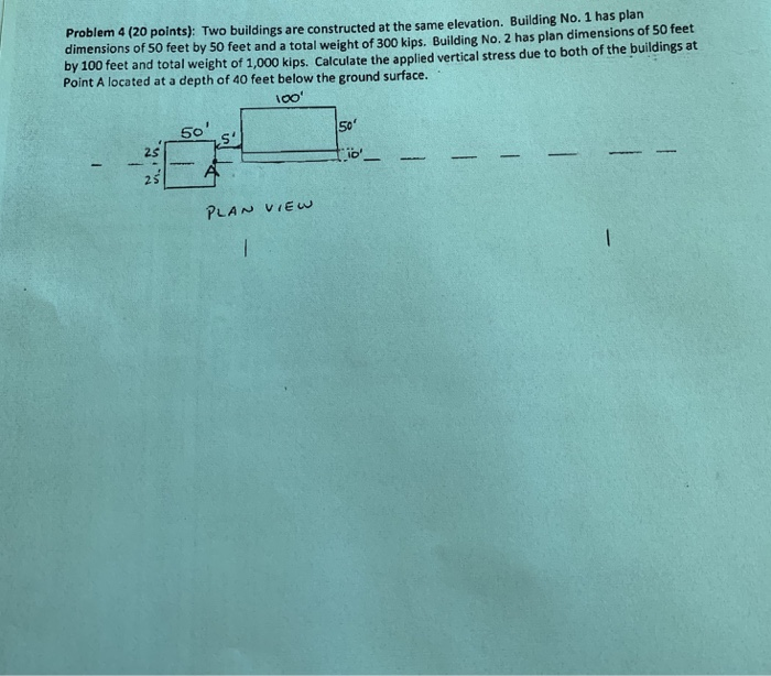 Solved Problem 4 (20 points): Two buildings are constructed | Chegg.com