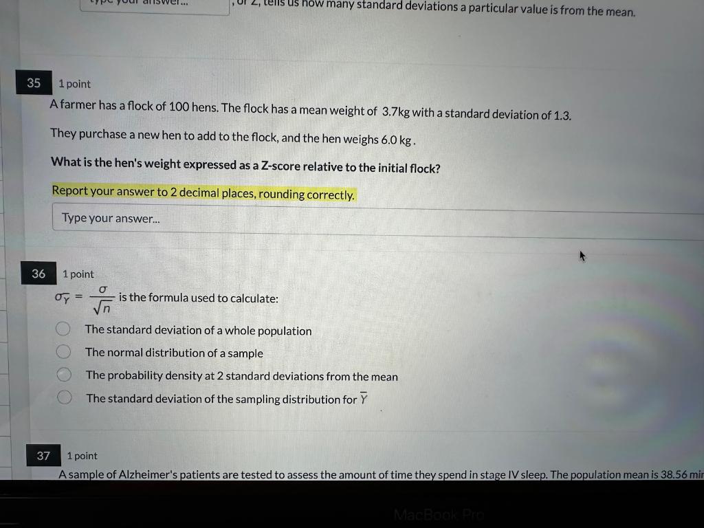 Solved 1 point A farmer has a flock of 100 hens. The flock | Chegg.com