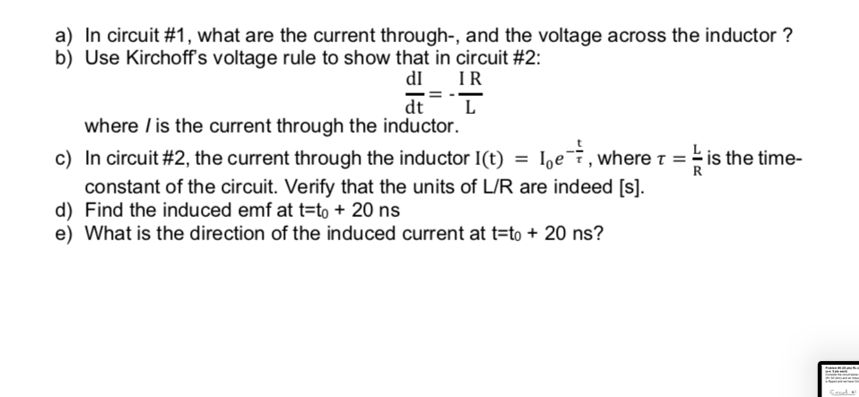 Solved Problem \#4 (25 pts) RL-circuit (a-e: 5 pts each) | Chegg.com Solved Problem \#4 (25 pts) RL-circuit (a-e: 5 pts each) | Chegg.com