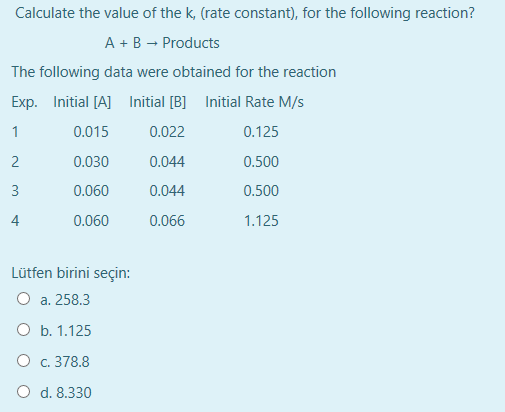 Solved Calculate the value of the k, (rate constant), for | Chegg.com