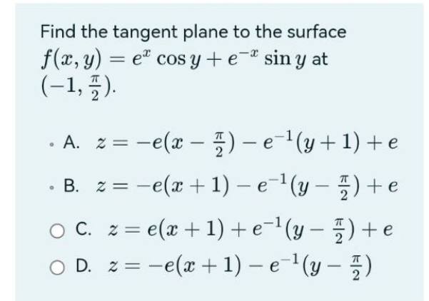 Solved Find the tangent plane to the surface | Chegg.com