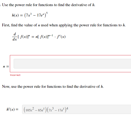Solved Use the power rule for functions to find the | Chegg.com