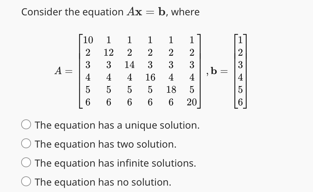 Consider The Equation Ax B