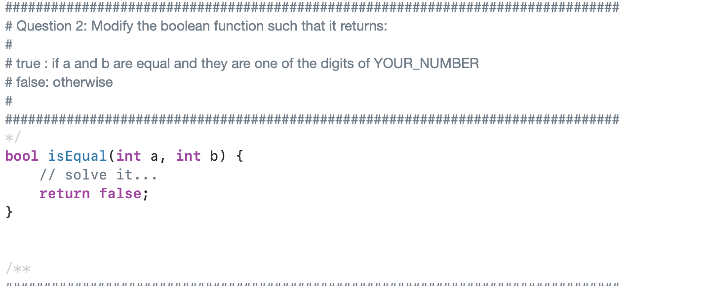 Solved # Question 2: Modify the boolean function such that | Chegg.com