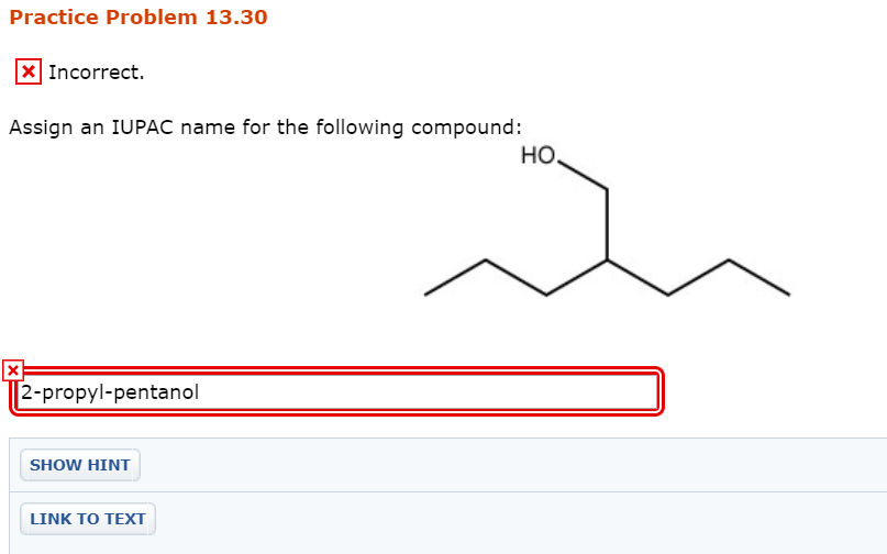 Solved Practice Problem 13.30 XIncorrect. Assign an IUPAC | Chegg.com