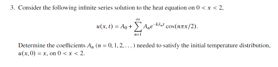 Solved 3. Consider the following infinite series solution to | Chegg.com
