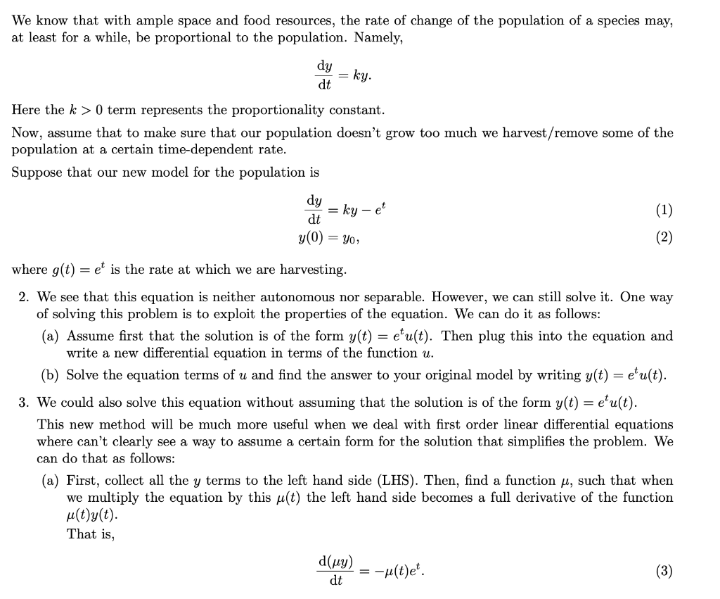 Solved We know that with ample space and food resources, the | Chegg.com