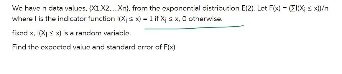 Solved = We have n data values, {X1,x2,...,Xn}, from the | Chegg.com