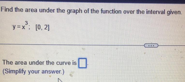 Solved Find the area under the graph of the function over | Chegg.com