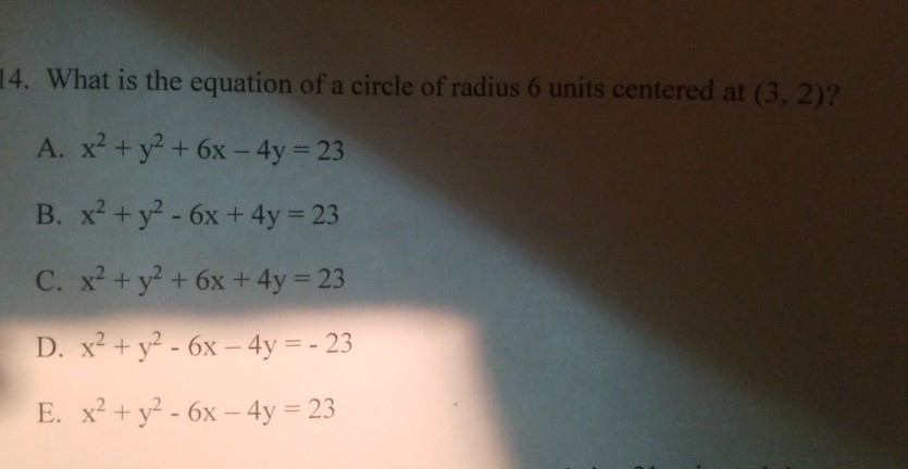 Equation Of A Circle With Radius 6 - Tessshebaylo