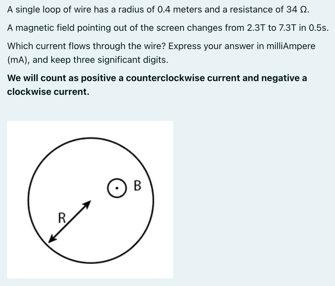 Solved A single loop of wire has a radius of 0.4 meters and | Chegg.com