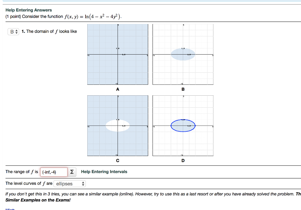 Solved Help Entering Answers (1 point) Consider the function | Chegg.com