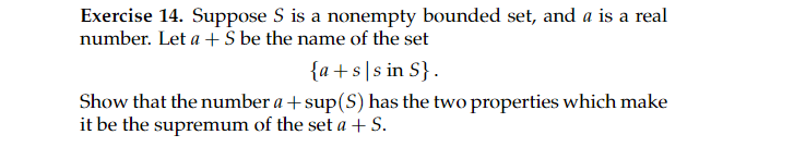 Solved Exercise 14. Suppose S is a nonempty bounded set, and | Chegg.com