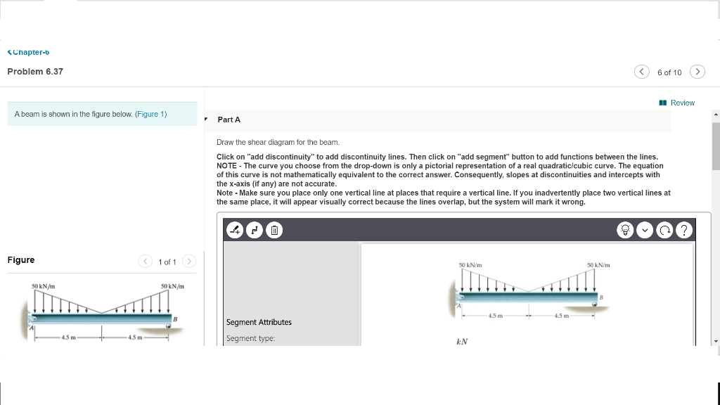 Solved Chapter-b Problem 6.37 6 of 10 > u Review A beam is | Chegg.com