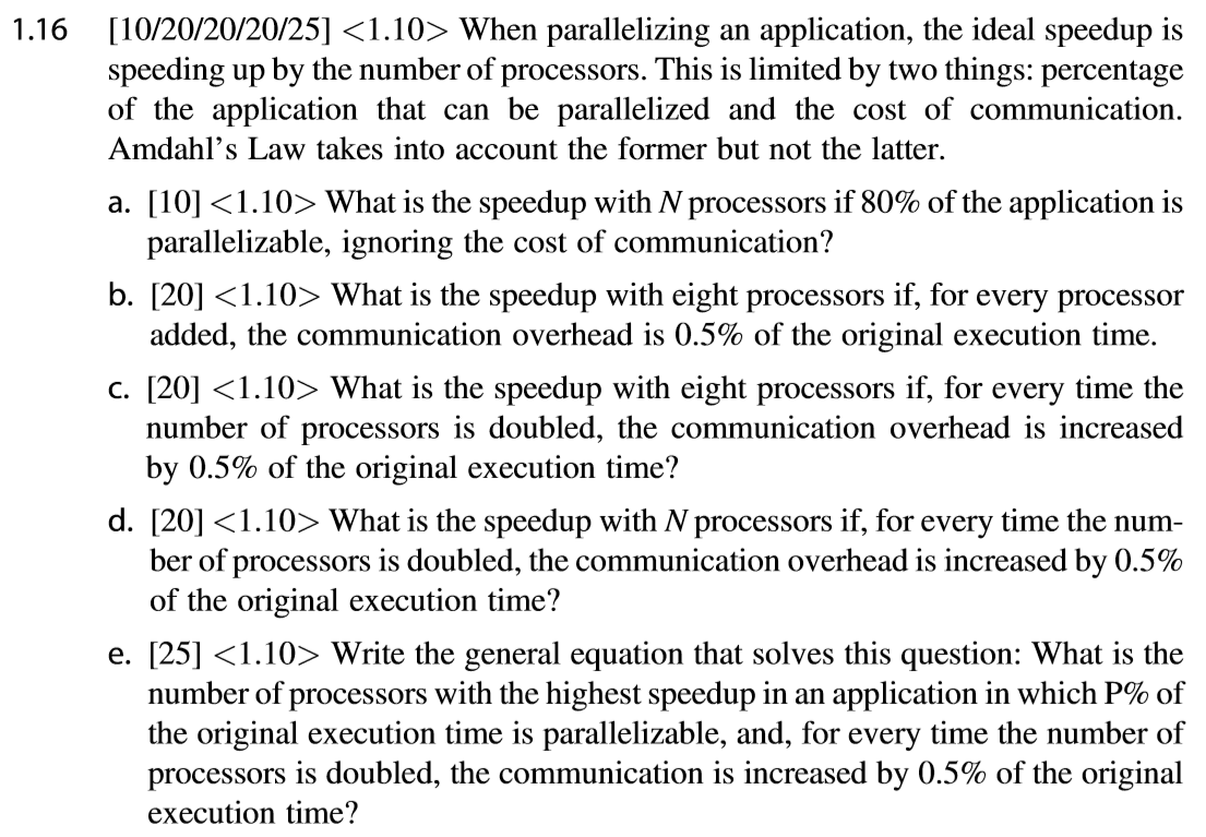 Solved 1.16 [10/20/20/20/25] When parallelizing an | Chegg.com