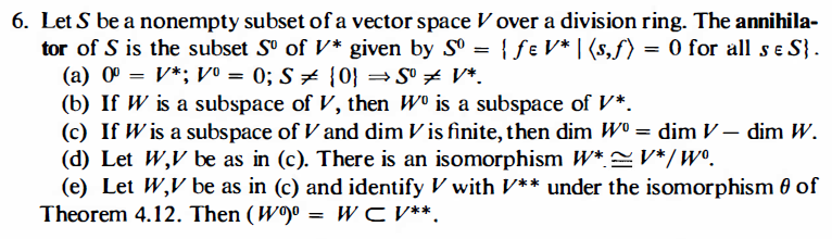 Solved 6. Let S be a nonempty subset of a vector space V | Chegg.com