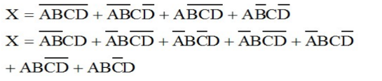 Solved X=ABCD+ABCDˉ+ABCD+ABBCDˉX=ABCD+ABCD+ABCD+ABCD+ABBCD+A | Chegg.com