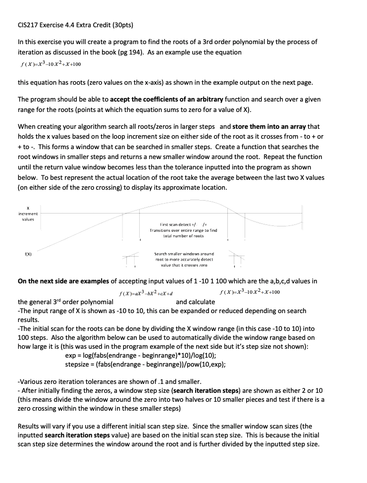 Solved CIS217 Exercise 4.4 Extra Credit (30pts) In this | Chegg.com