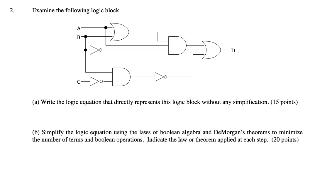 Solved Examine the following logic block.(a) ﻿Write the | Chegg.com