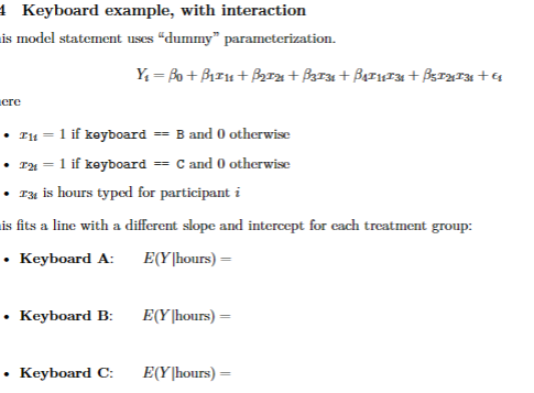 Solved 4 Keyboard example, with interaction is model | Chegg.com