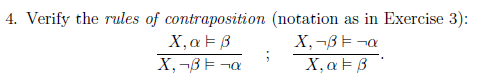 Solved 4. Verify the rules of contraposition (notation as in | Chegg.com
