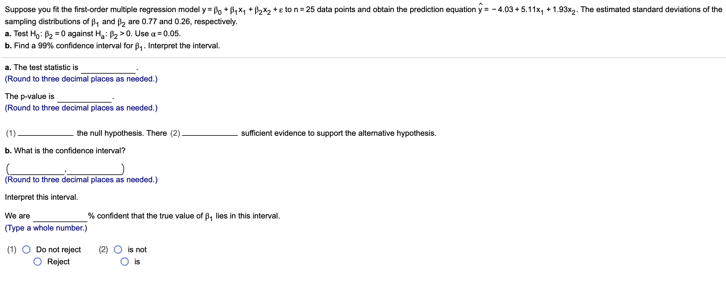 Solved + Suppose you fit the first-order multiple regression | Chegg.com