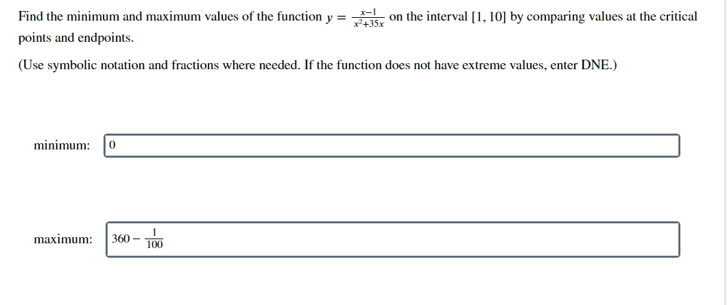 Solved Find the minimum and maximum values of the function | Chegg.com
