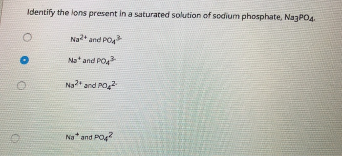 Solved Identify the ions present in a saturated solution of | Chegg.com