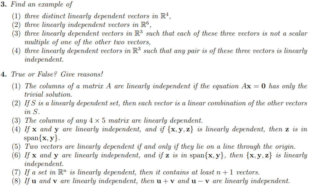 Solved 3. Find an example of (1) three distinct linearly | Chegg.com Solved 3. Find an example of (1) three distinct linearly | Chegg.com